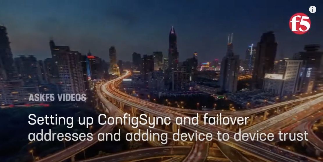 啟動big Ip間的設定同步與備援相關機制 F5是一家多雲應用服務和安全公司能夠為其客戶提供卓越、安全的數位體驗,優化和保護任何位置的每個
